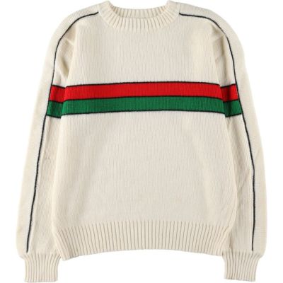 古着 DOWN HILL スキーニットセーター ライン入り アクリルニット