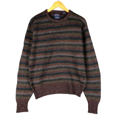 古着 80年代 Allen Solly ボーダー柄 ウールニットセーター